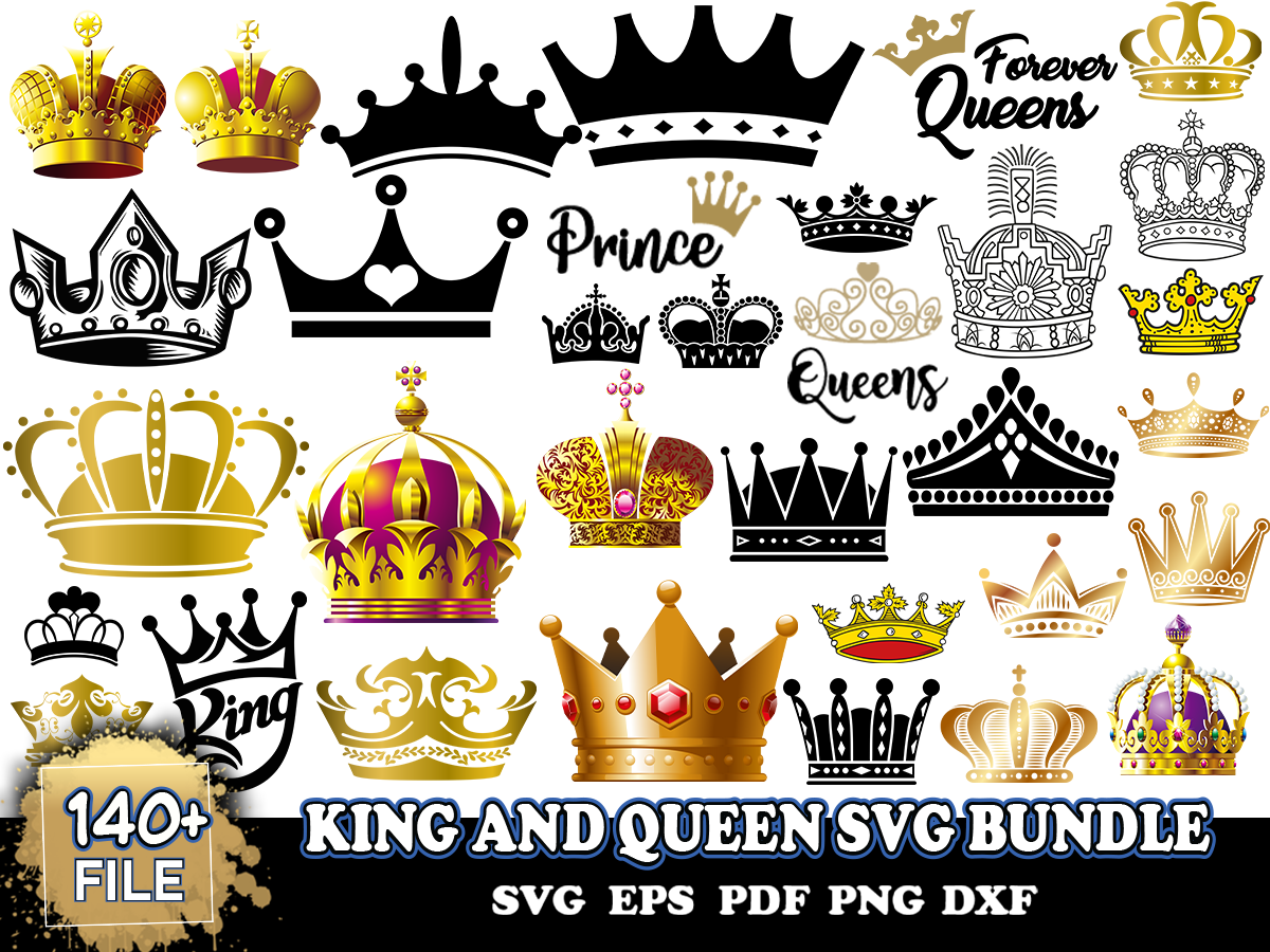 King And Queen Crowns Svg Files