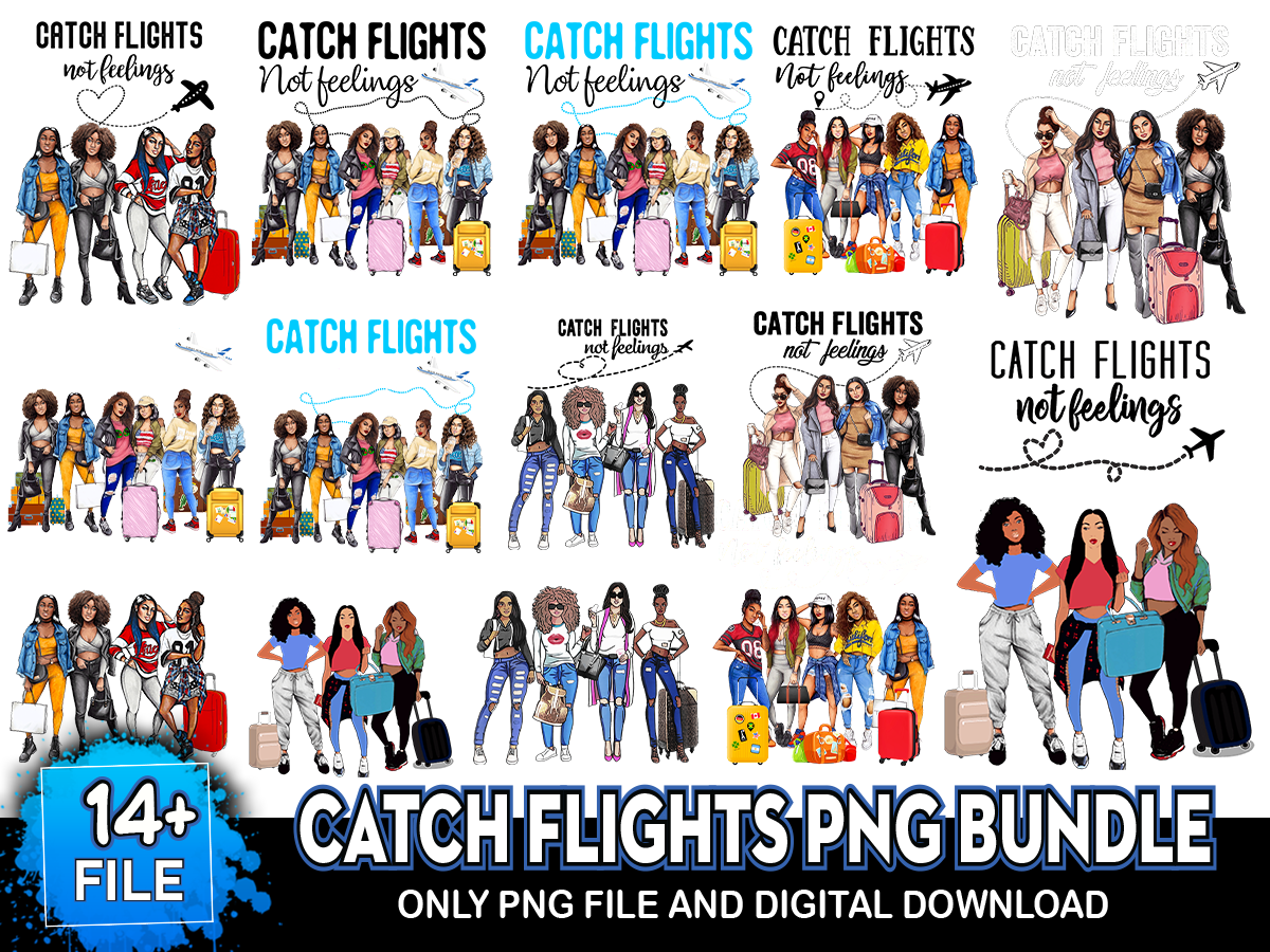 6 Designs Catch Flights Png Bundle, Catch Flights, Black Que - Inspire ...