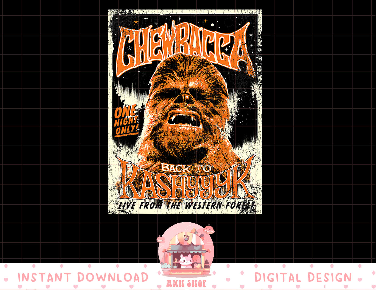 Star Wars Chewbacca Vintage Concert Back To Kashyyyk Poster - Inspire ...