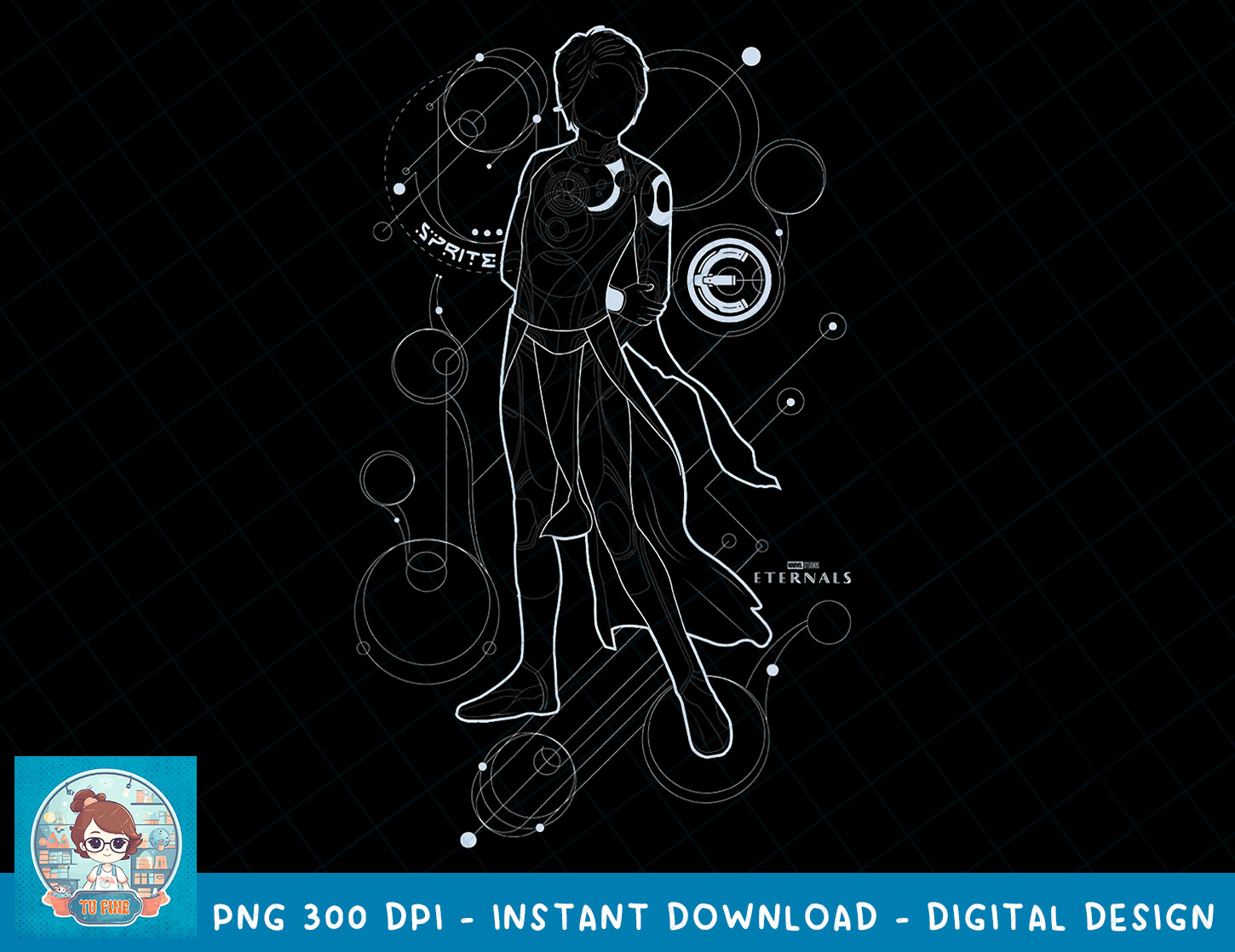 Marvel Eternals Sprite Line Art Silhouette T-Shirt copy PNG | Inspire ...