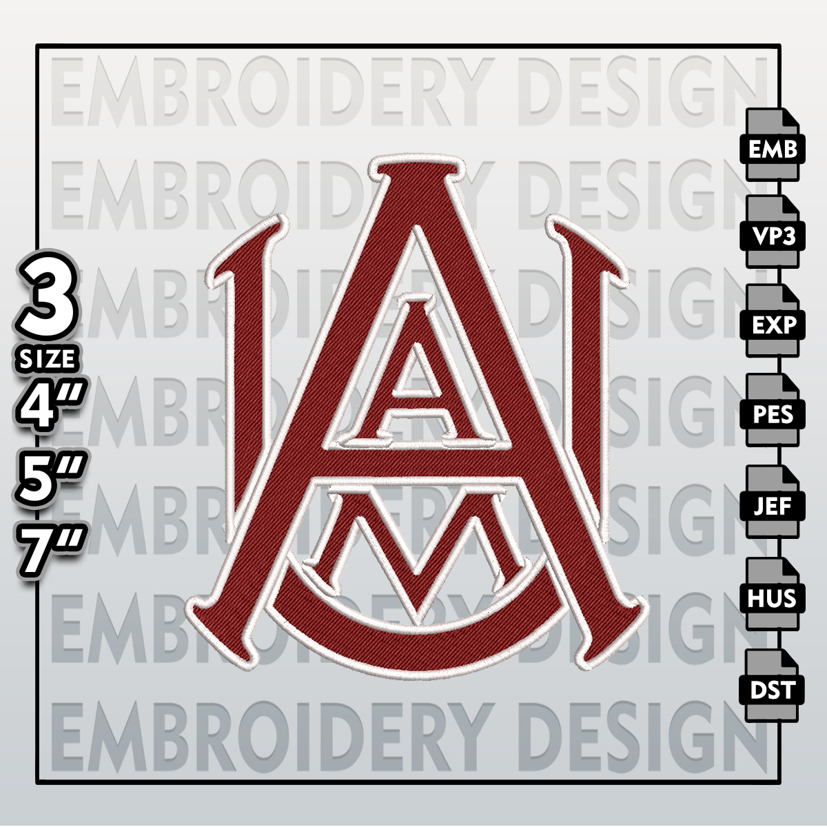 Alabama A&M Bulldogs Embroidery Designs, NCAA Logo Embroide | Inspire ...