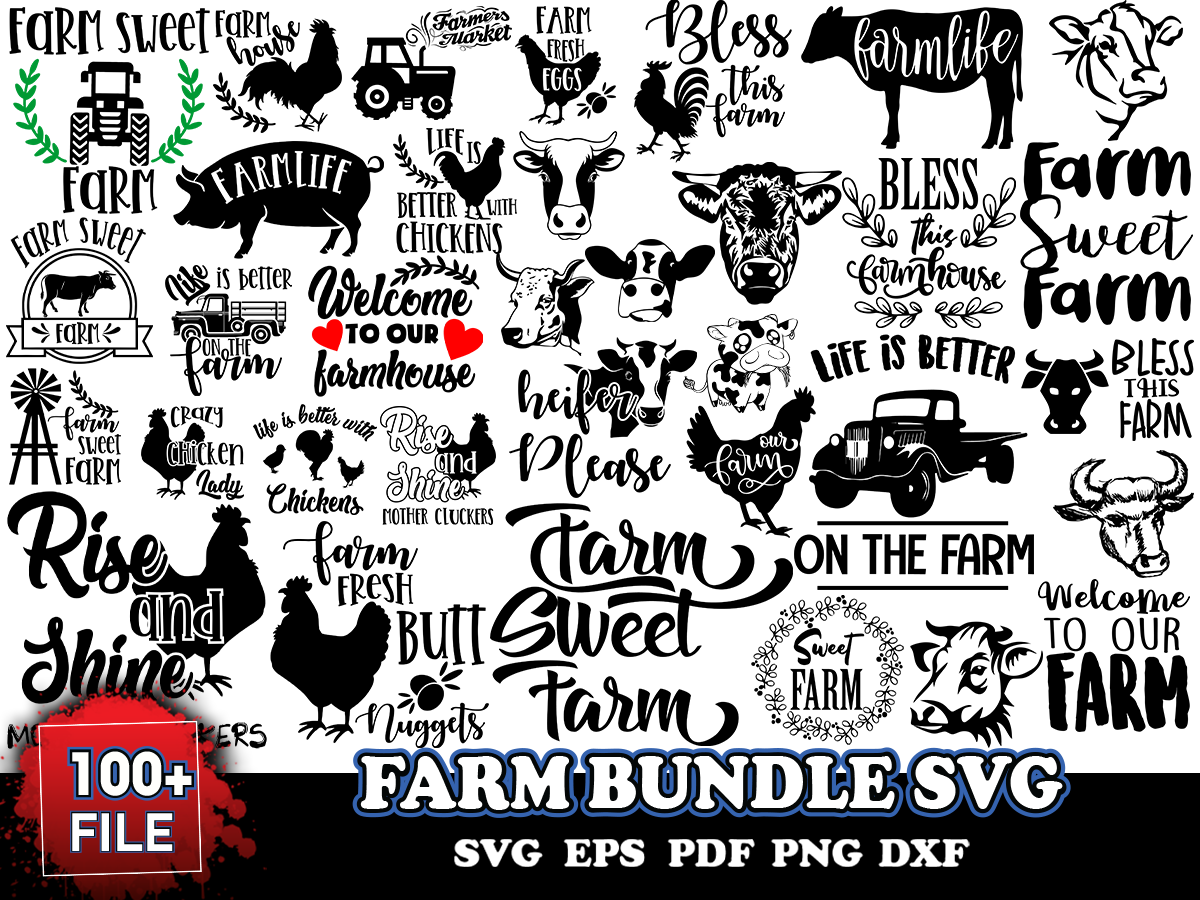 100 Farm Bundle Svg, Trending Svg, Farm Svg | Inspire Uplift