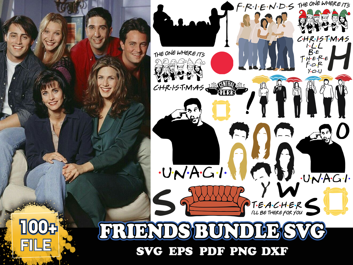 100 Friends Bundle Svg, Trending Svg, Friends Show Svg | Inspire Uplift