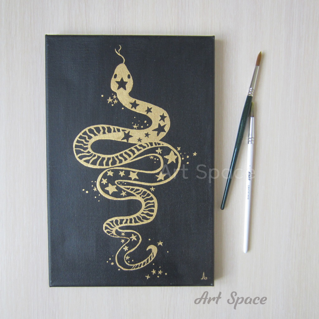 Original painting on canvas Beloved Snake, home wall, office | Inspire ...