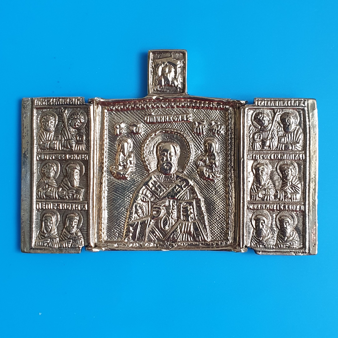 St Nicholas the Wonderworker orthodox foldable brass icon co | Inspire ...