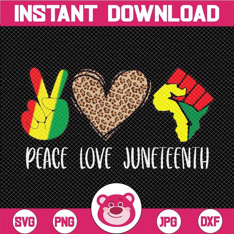 Peace Love Juneteenth Png Freedom Day Png 1865 Png - Inspire Uplift