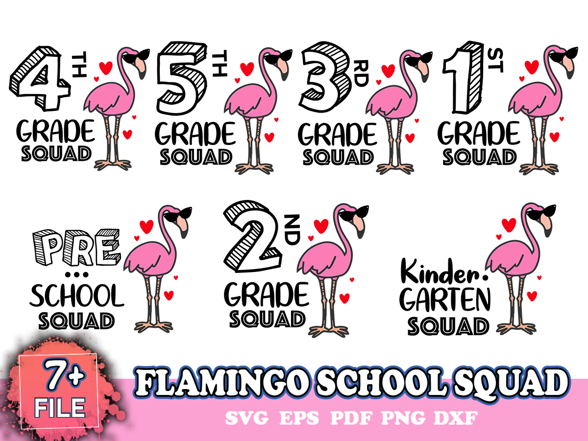 7 Flamingo School Squad, Trending Svg, Flamingo Svg | Inspire Uplift