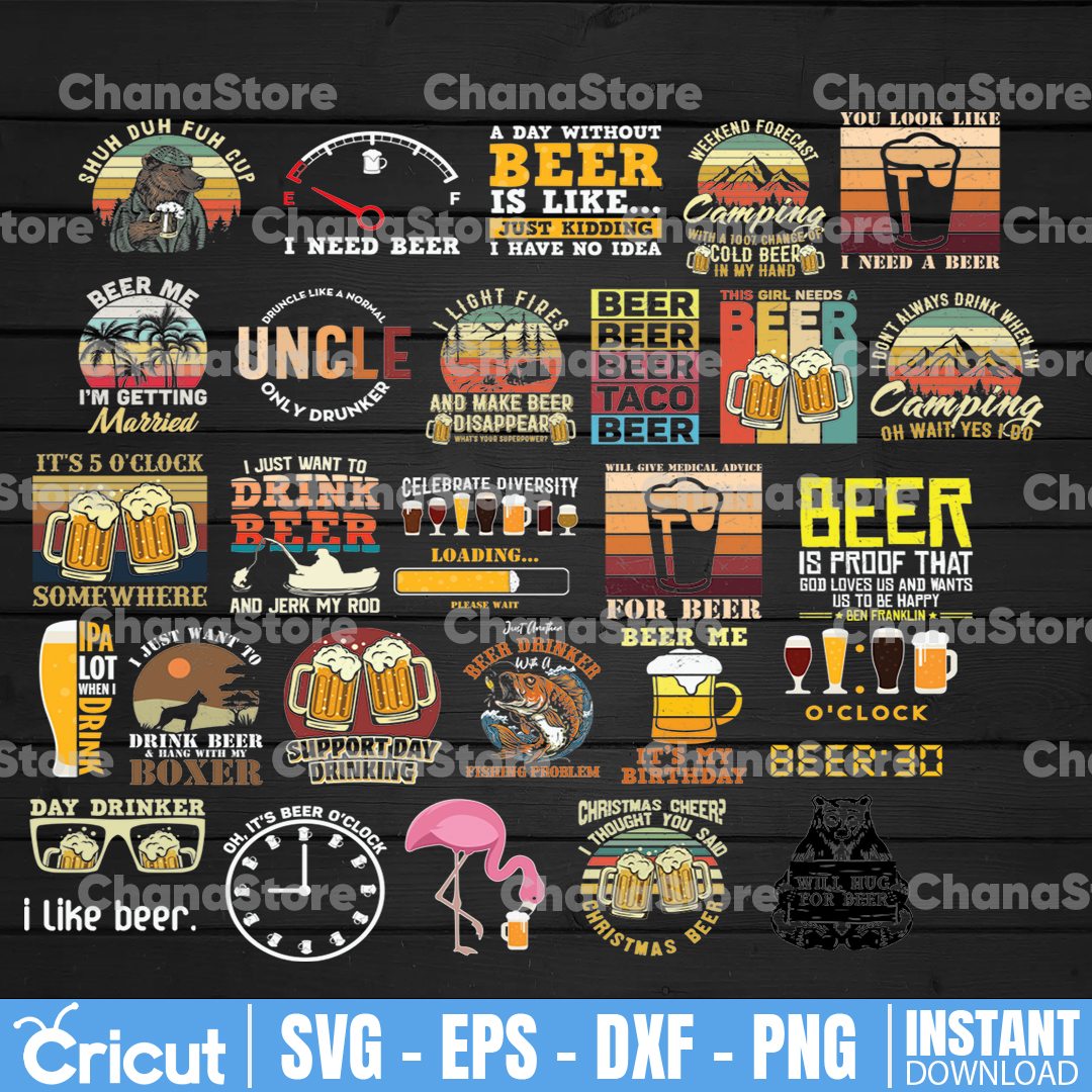 Beer SVG Bundle, Beer Drinking svg cut files, Beer Quotes, A | Inspire ...