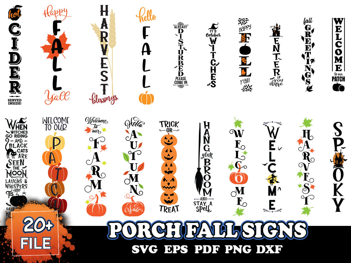 20 Porch Fall Signs, Trending Svg, Fall Season Svg | Inspire Uplift