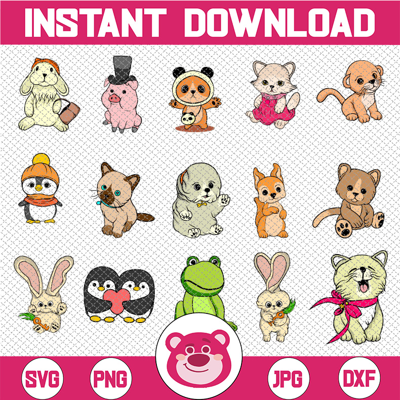 Cartoon Animals Svg, Animals for Kids Svg, Animal Cartoon Cl | Inspire ...