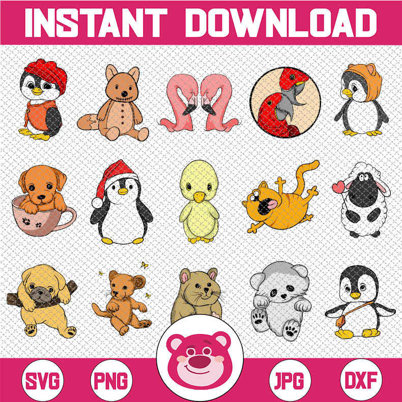 Cute Animals, Animals SVG, Animal EPS, Animals Cartoon, Wild | Inspire ...