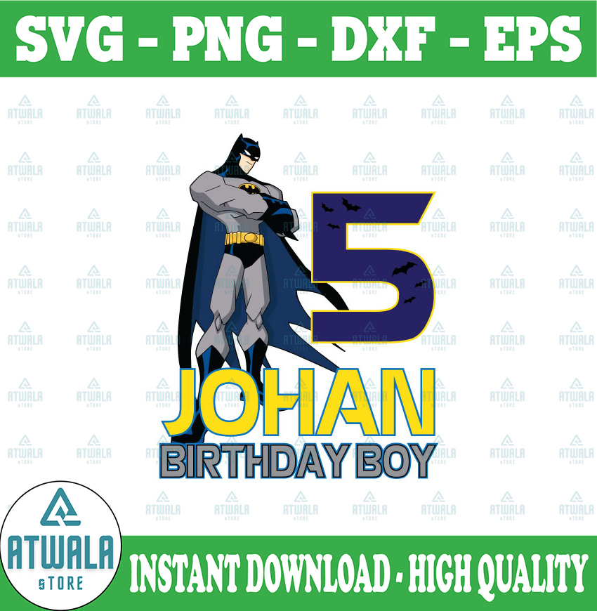 Personalized Name Batman Birthday Svg, Boys Birthday Svg, Di - Inspire ...