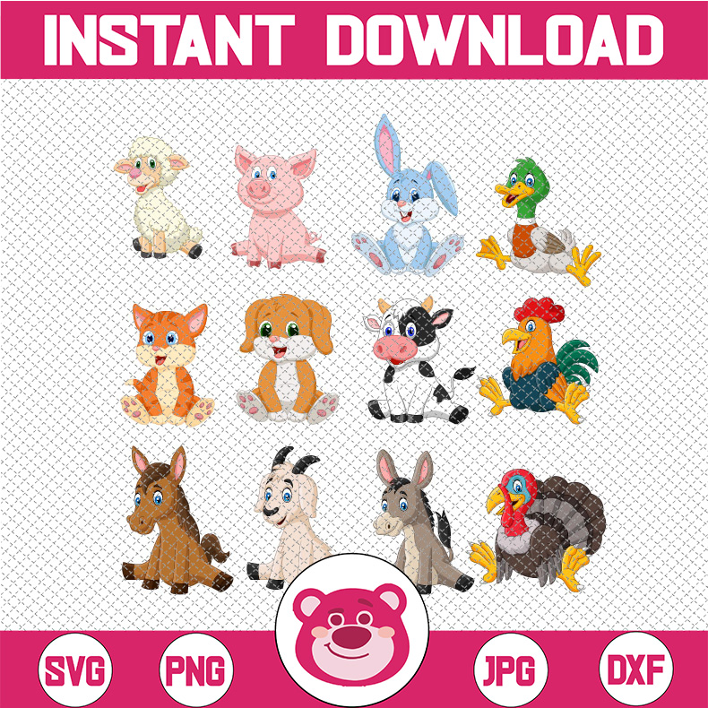 Farm animals SVG. Cricut cut files, layered files. Silhouett | Inspire ...