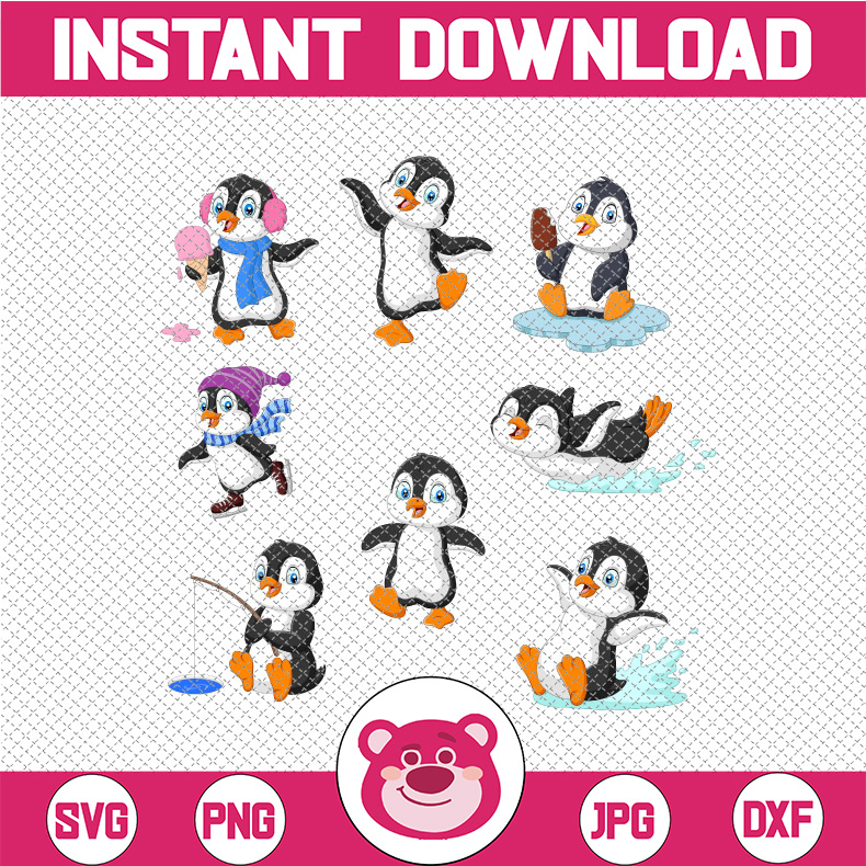 Penguins Svg/Eps/Dxf/Png, Penguin Clipart, Penguin Illustrat | Inspire ...