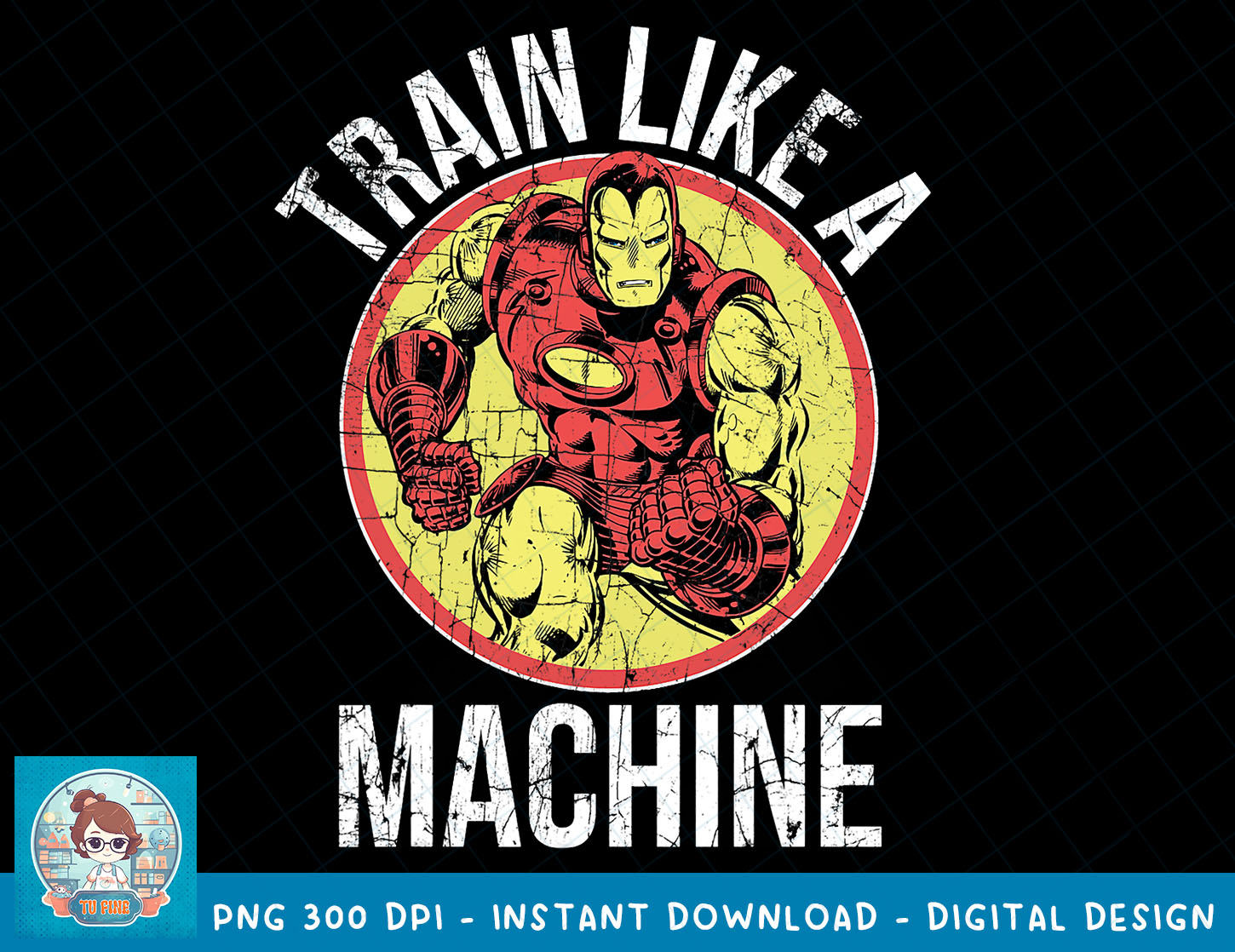 Marvel Iron Man Train Like a Machine Vintage Graphic T-Shirt | Inspire ...