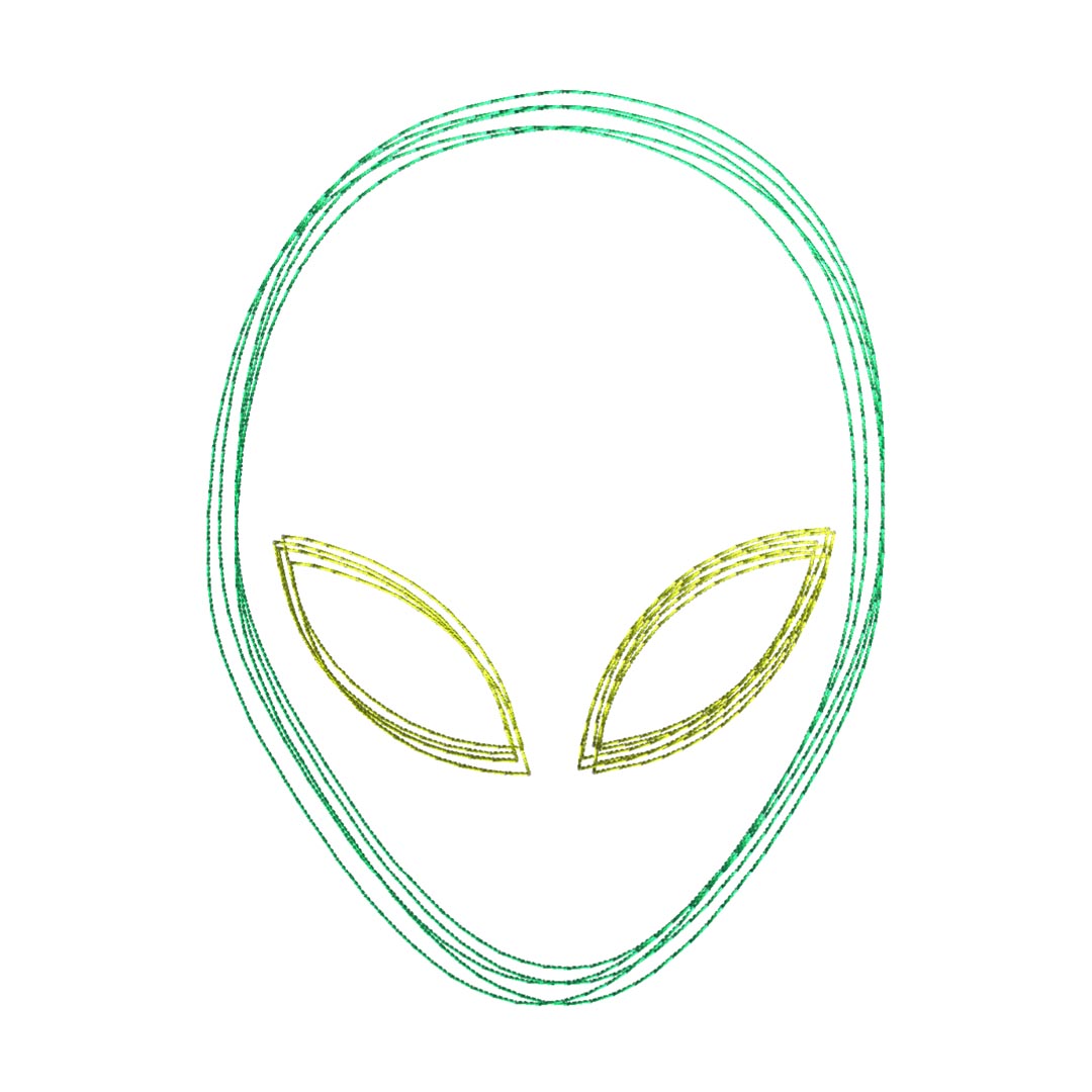 Alien scribble stitch embroidery design,Alien face machine e - Inspire ...