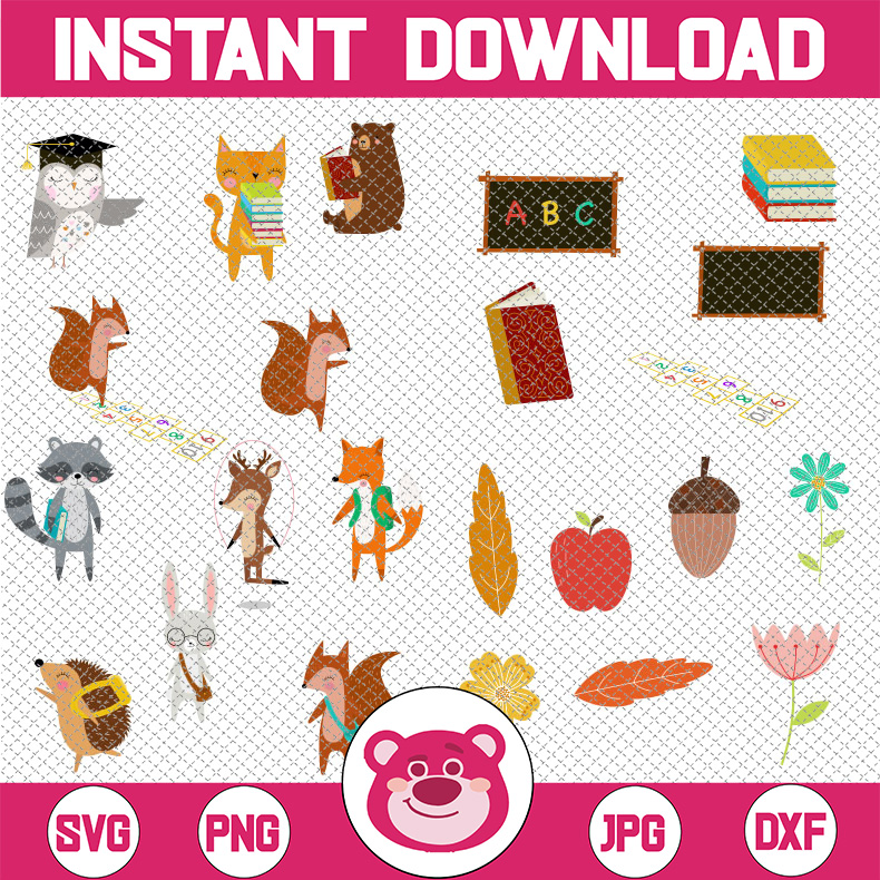 Woodland Animals Back to School Png| Woodland Animals Clip A | Inspire ...
