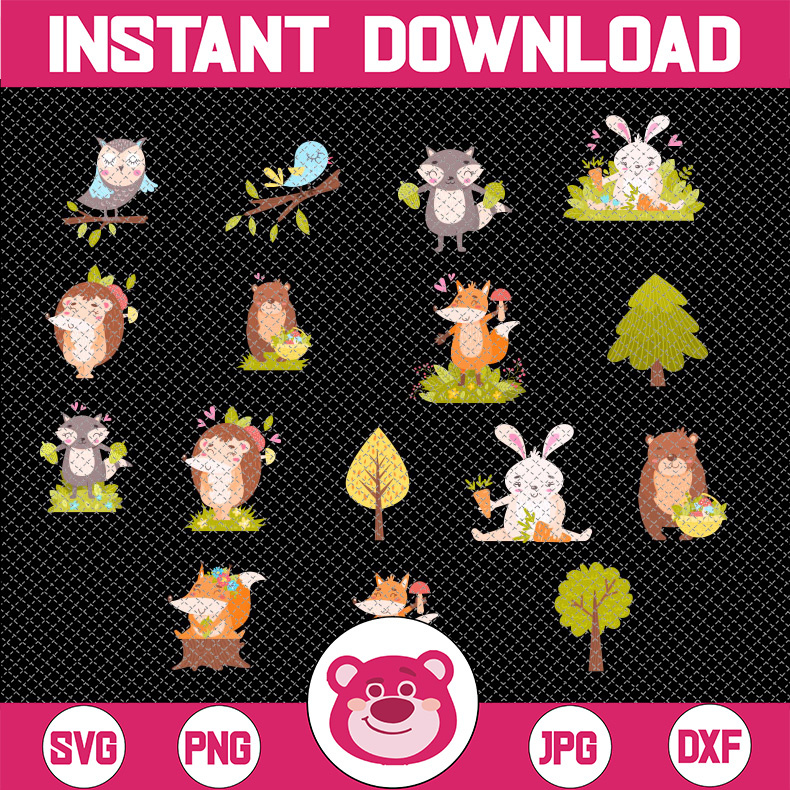 Woodland Baby Animals Clipart | Forest Animal Clipart | Wood | Inspire ...