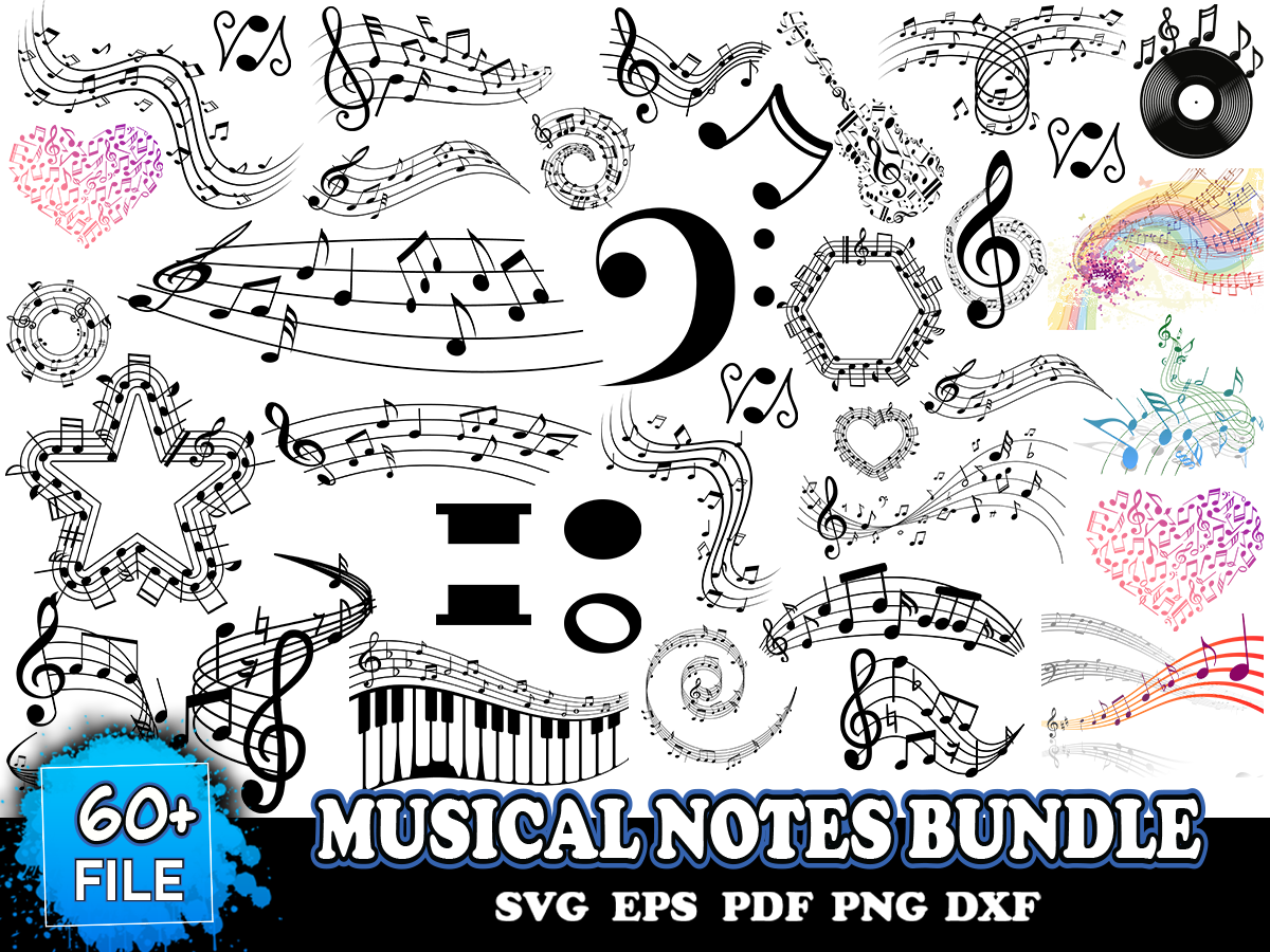 60 Musical Notes Bundle, Trending Svg, Musical Notes | Inspire Uplift