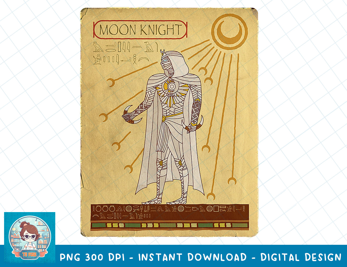 Marvel Moon Knight Ancient Egyptian Card T-Shirt copy PNG Su | Inspire ...