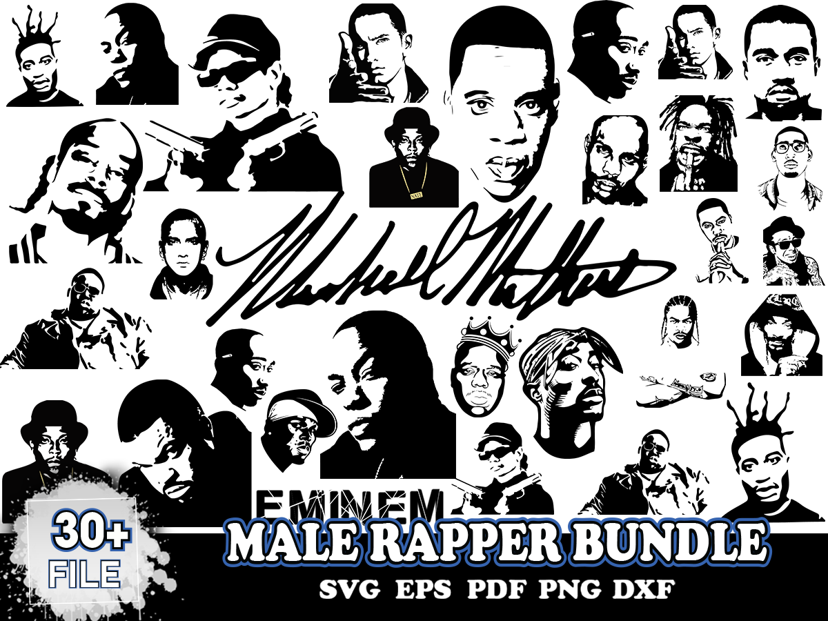 30 Male Rapper Bundle, Trending Svg, Rapper Bundle Svg | Inspire Uplift