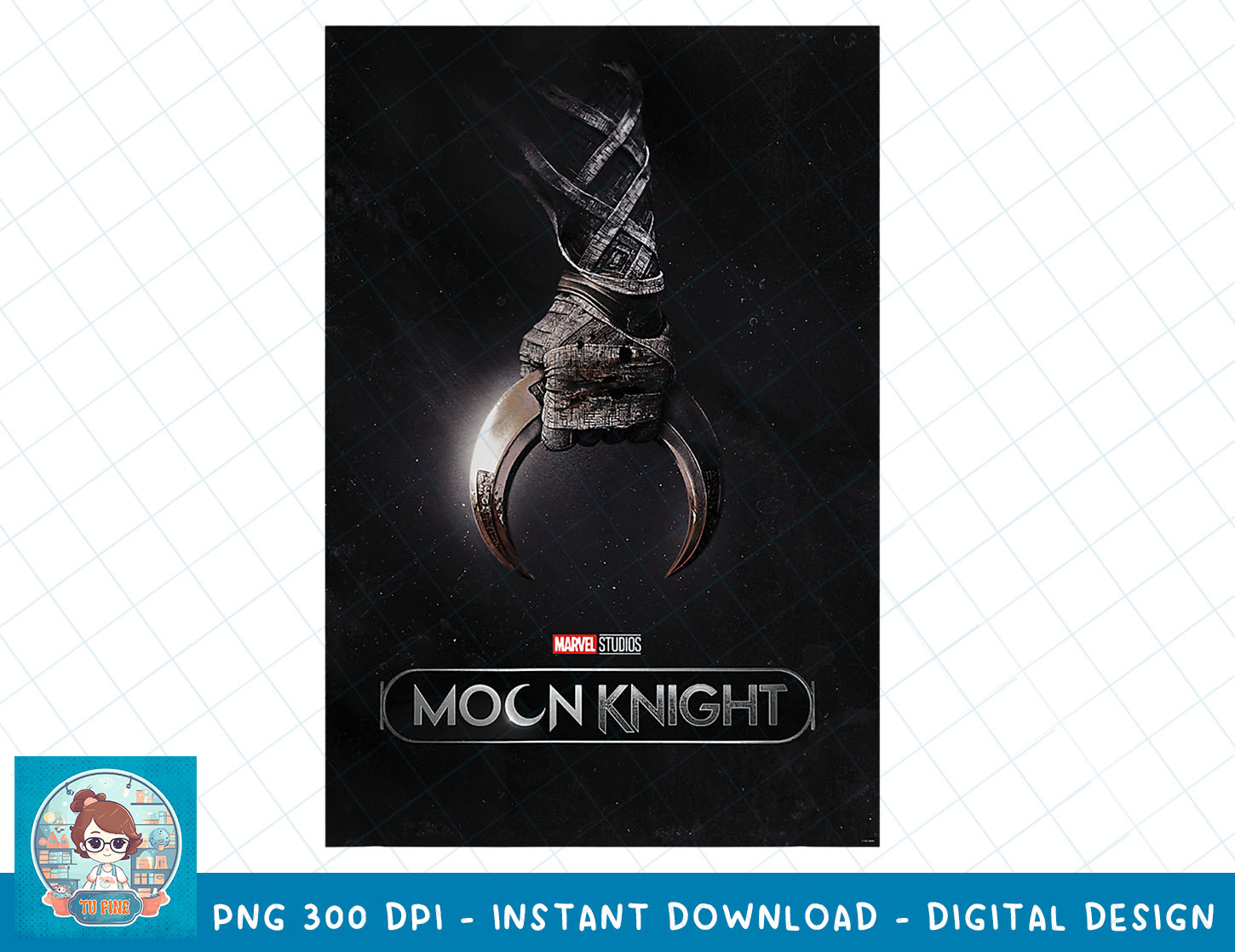 Marvel Moon Knight Crescent Dart Poster T-Shirt copy PNG Sub | Inspire ...