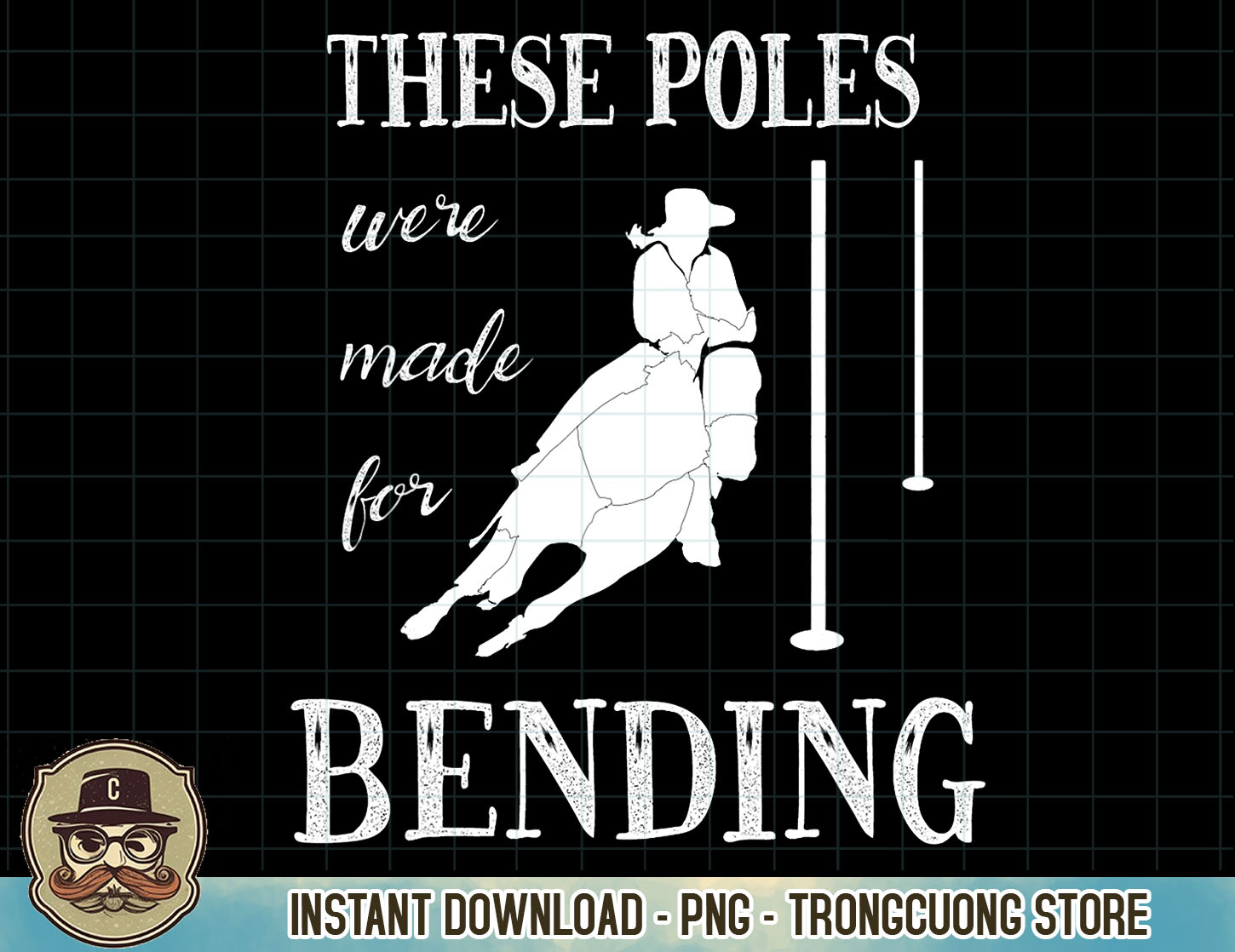 Pole Bending Western Horse Riding Event T-Shirt copy png sub - Inspire ...
