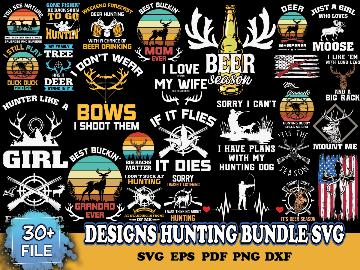 30 Designs Hunting Bundle Svg, Hunting Svg, Hunt Svg - Inspire Uplift