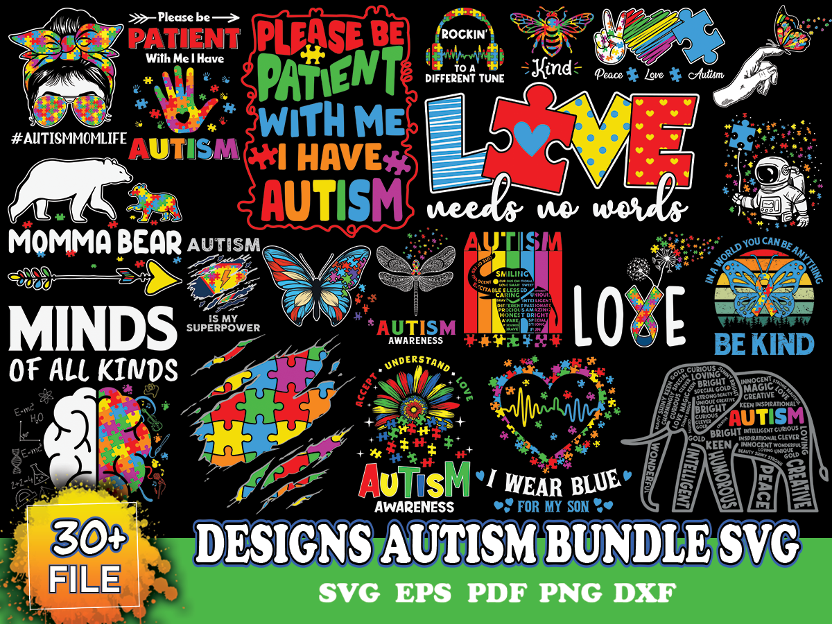 30 Designs Autism Bundle Svg, Autism Svg, Autism Awareness | Inspire Uplift