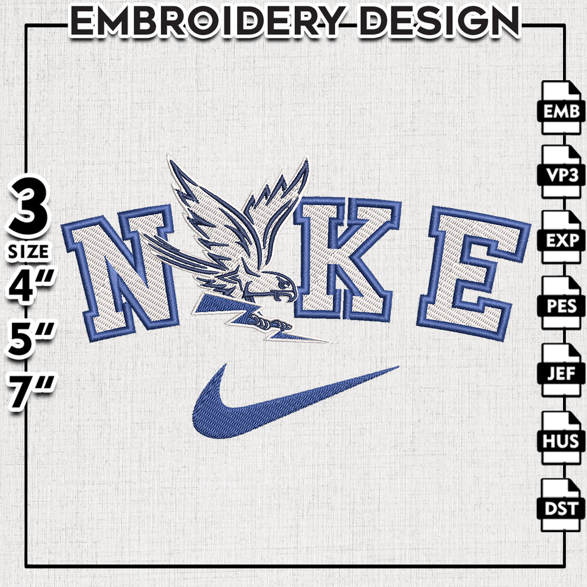Nike Air Force Falcons Embroidery Designs, NCAA Logo Embroid | Inspire ...