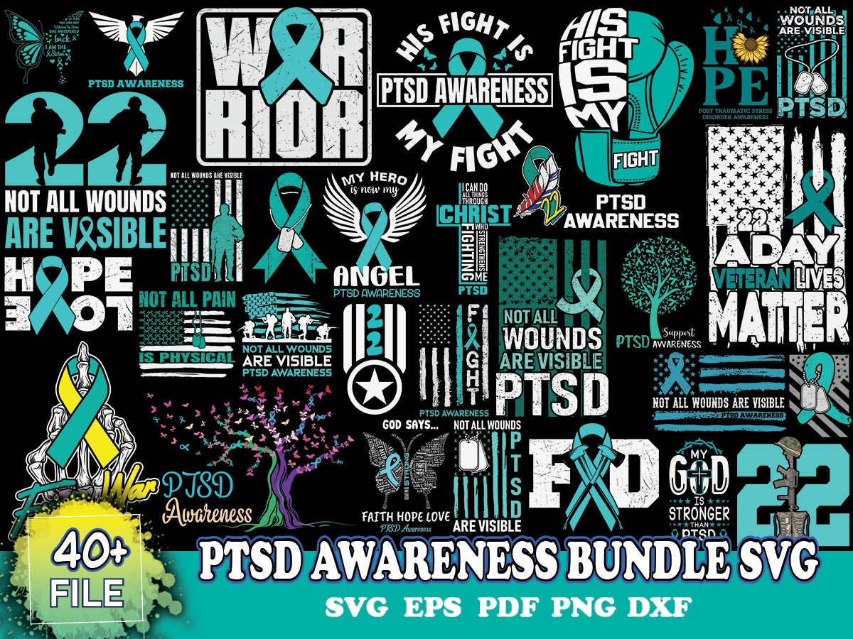40 Designs PTSD Awareness Bundle Svg, Ptsd Svg, Veteran Svg | Inspire ...