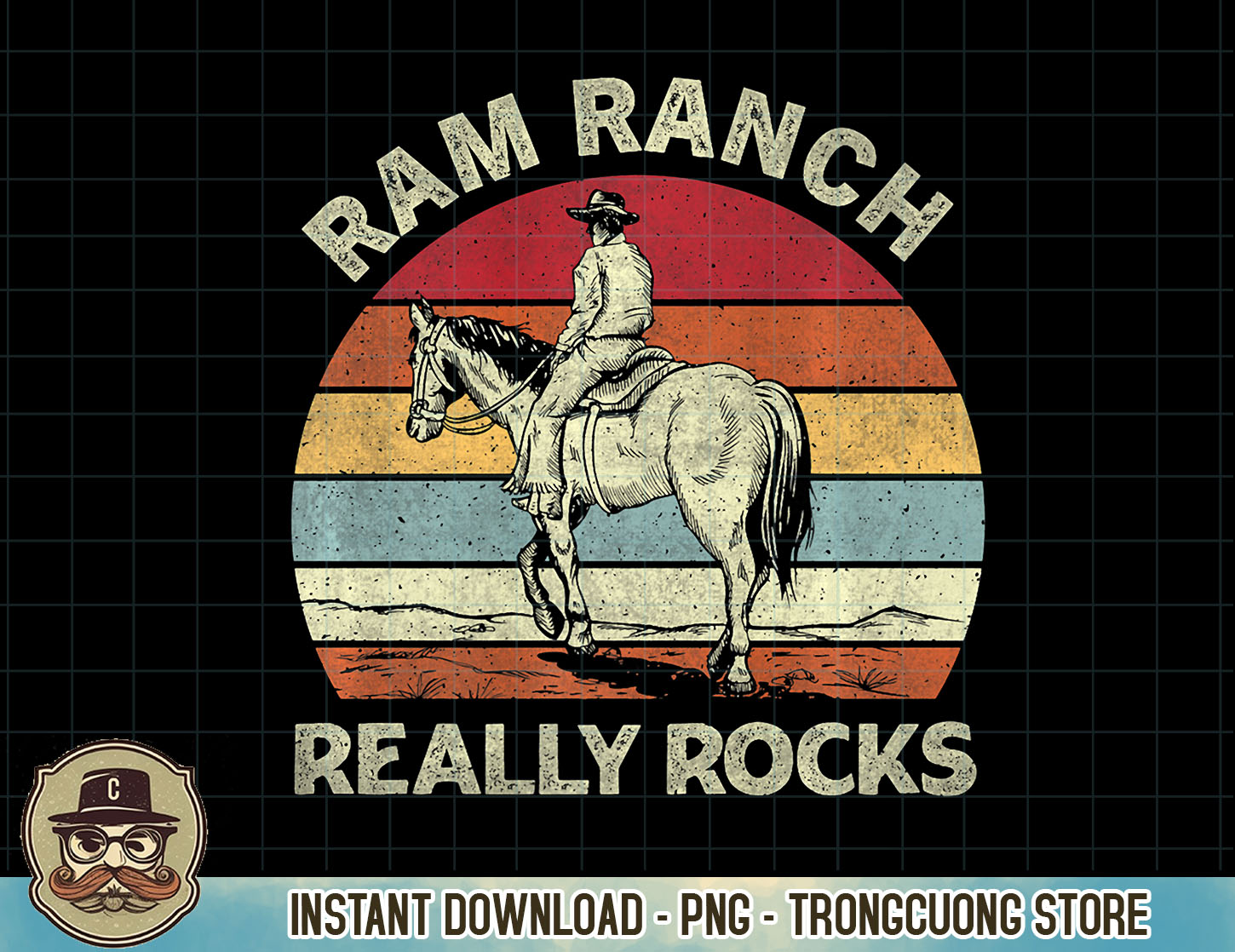 Ram Ranch Really Rock Vintage Western Rodeo Cowboy Horseback | Inspire ...