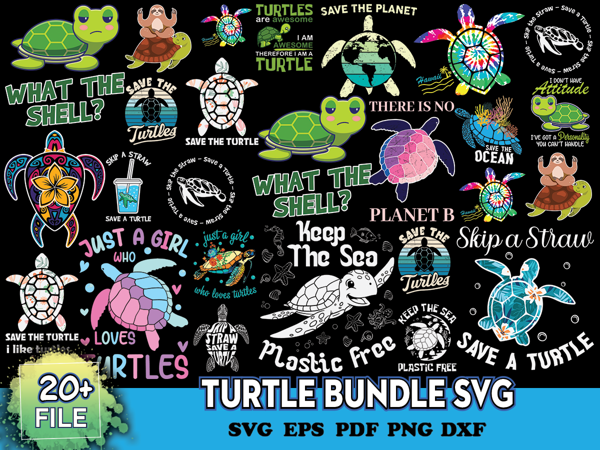 20 Files Turtle Bundle Svg, Turtle Svg, Turtle Vector, Turtl | Inspire ...
