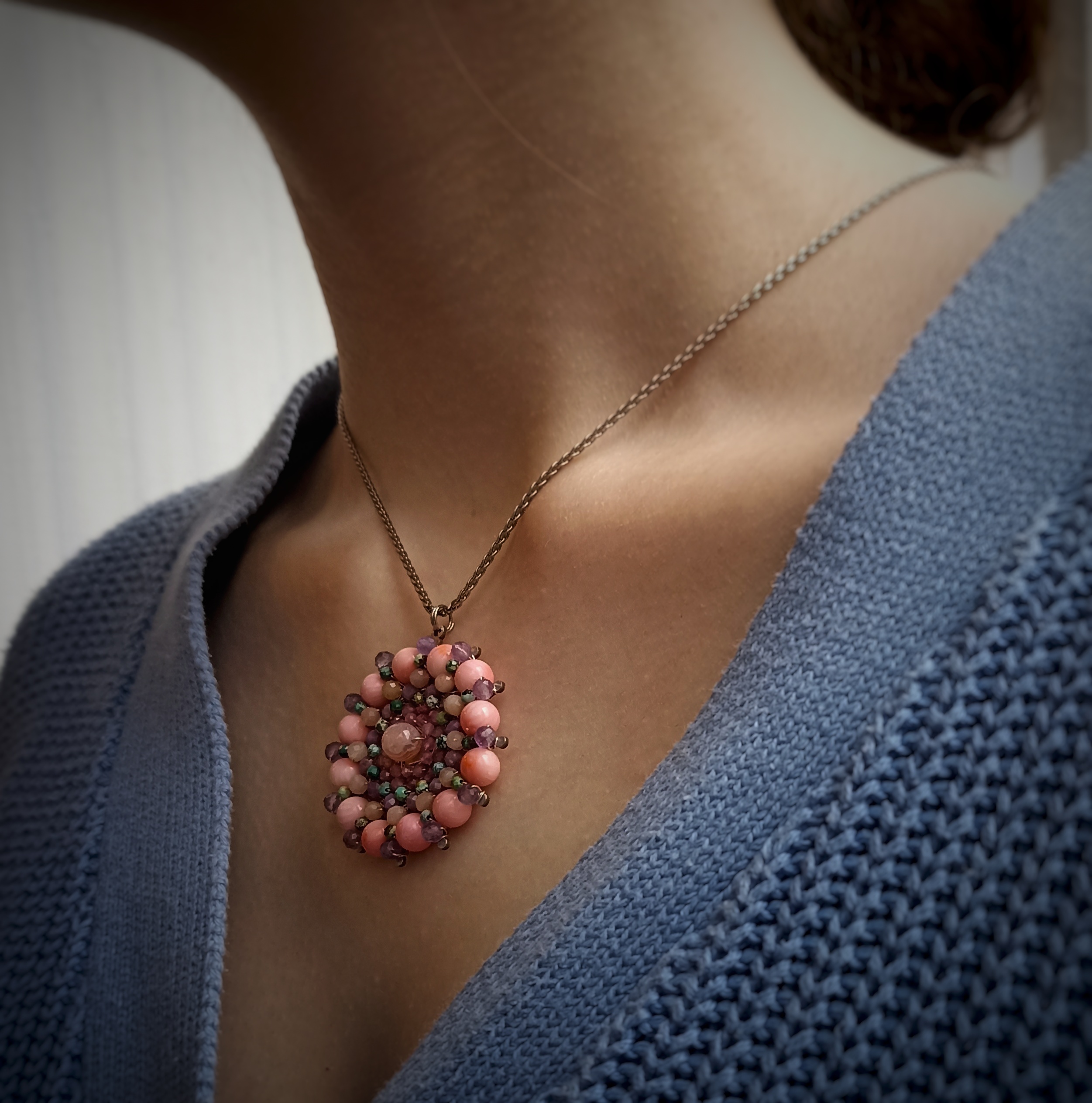 jewelry mandala, luxurious neck pendant made of semiprecious | Inspire ...