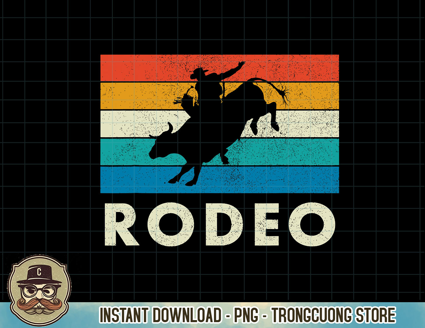 Vintage Rodeo Bull Riding Western T-Shirt copy png sublimati | Inspire ...