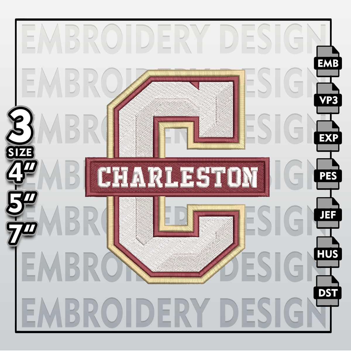 Charleston Cougars Embroidery Designs, NCAA Logo Embroidery | Inspire ...