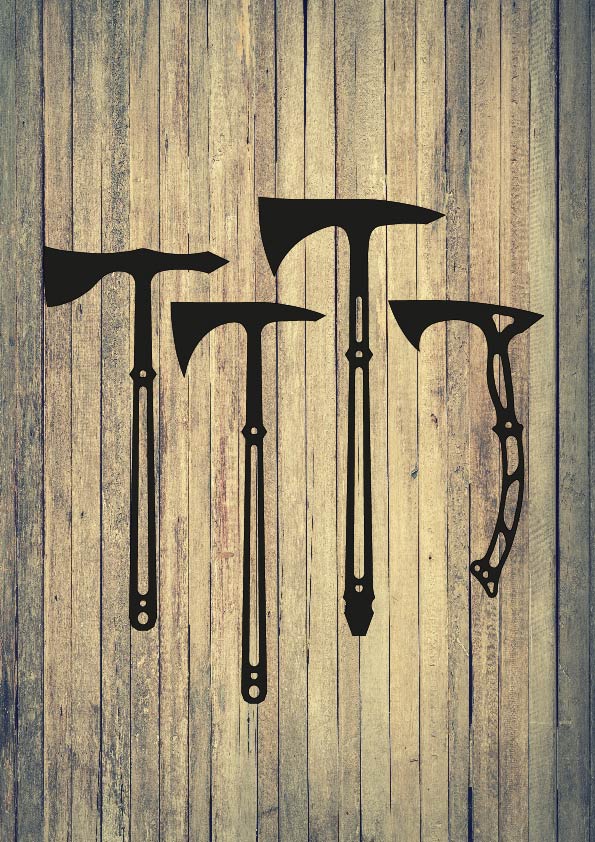 Set of tactical axes file for laser cutting DXF | Inspire Uplift