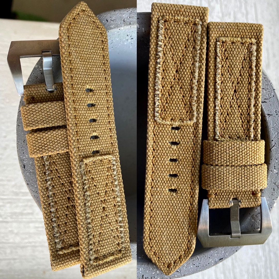 Canvas double rolled sand with "military" patch - Inspire Uplift