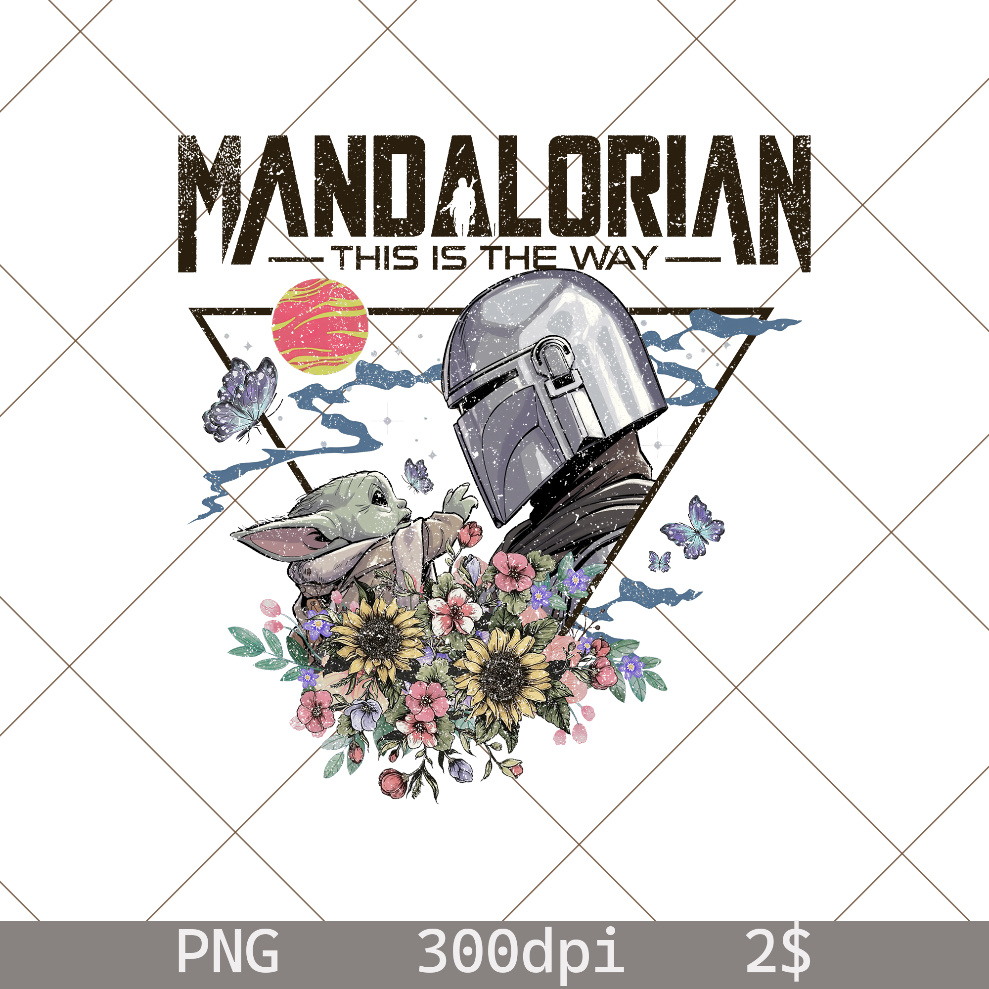 Mandalorian Grogu Flower PNG, Mandalorian Flower PNG, Star W | Inspire ...