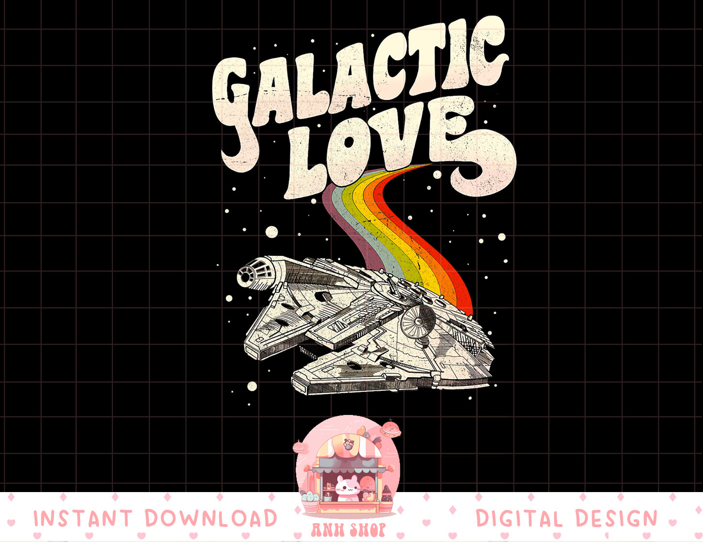 Star Wars Rainbow Millennium Falcon Galactic Love png - Inspire Uplift