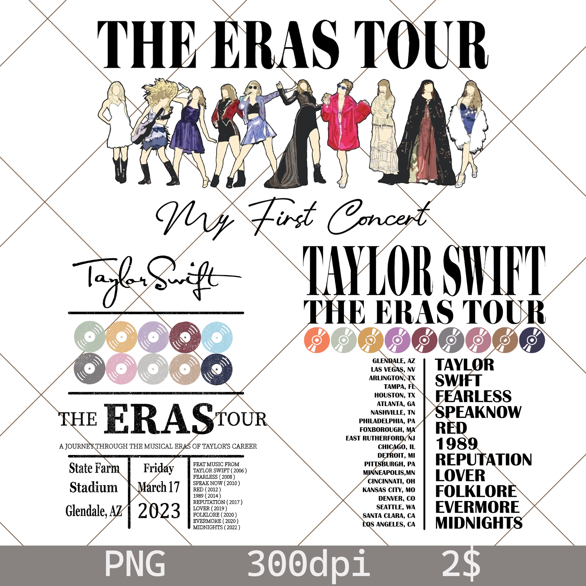 Retro The Eras Tour Png Bundle, The Eras Tour Merch, Taylor - Inspire ...
