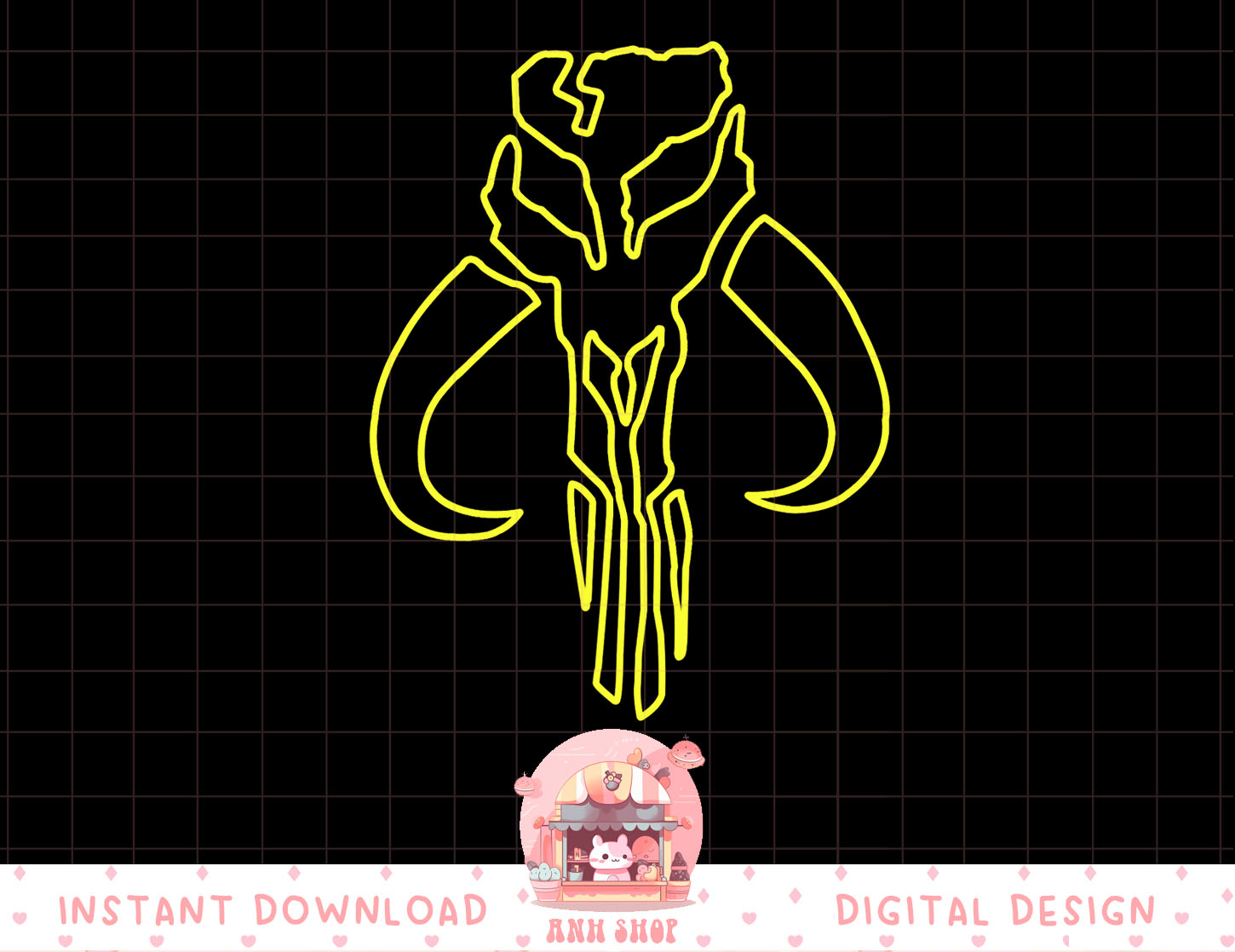 Star Wars The Mandalorian Mythosaur Neon Outline png | Inspire Uplift