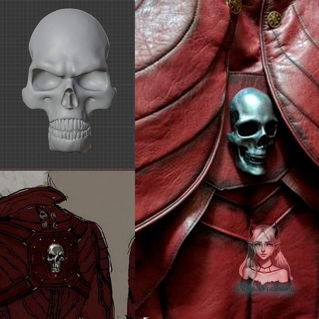 3d model stl DMC - DEVIL MAY CRY SKULL ON DANTE'S BACK - Inspire Uplift