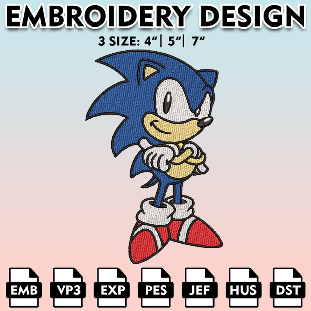 Sonic Embroidery Designs, Sonic the Hedgehog Embroidery File | Inspire ...