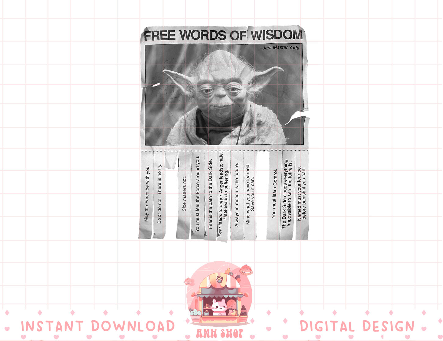 Star Wars Yoda Poster Words Of Wisdom Graphic png | Inspire Uplift