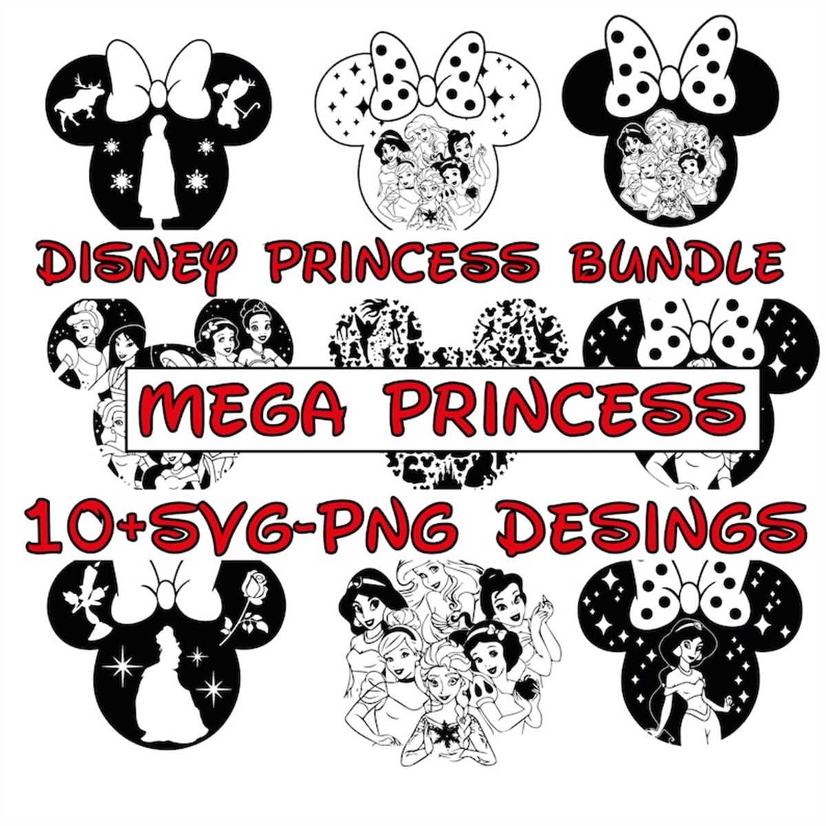 All Princess SVG Bundle, Mouse Head SVG Bundle, Princess SVG - Inspire ...