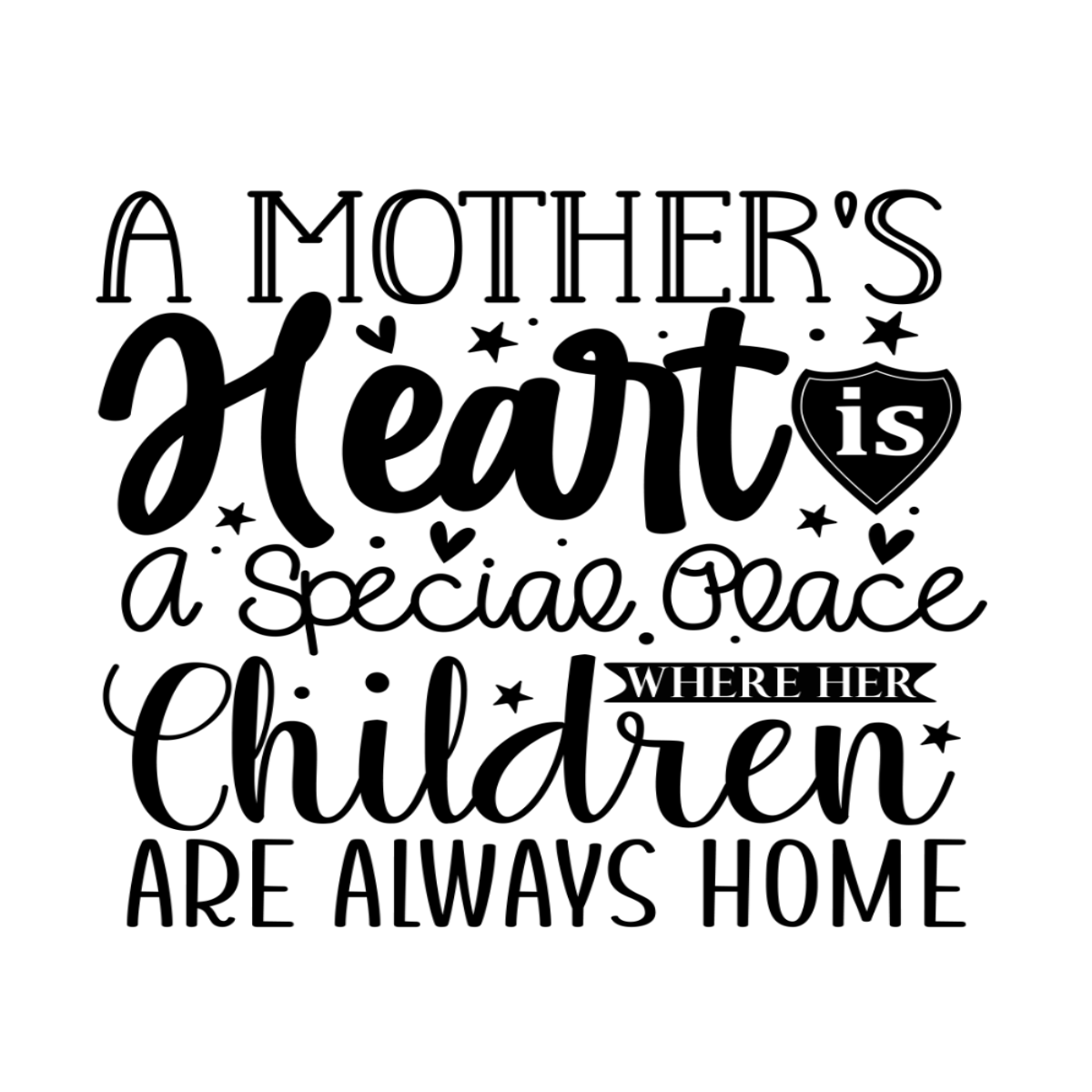 Happy Mother Heart Sayings Gift SVG | Inspire Uplift