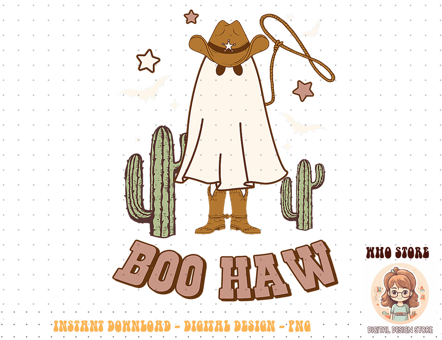 Boo Haw Ghost Funny Cowboy Cowgirl Western Halloween png - Inspire Uplift
