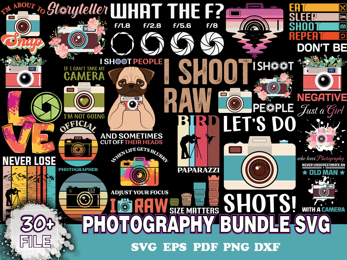 30 Photography Bundle Svg, Photography Bundle Svg | Inspire Uplift