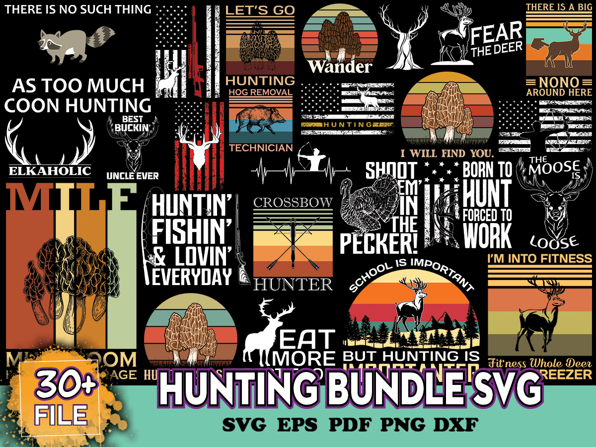 30 Hunting Bundle Svg, Archery Bow Hunter | Inspire Uplift